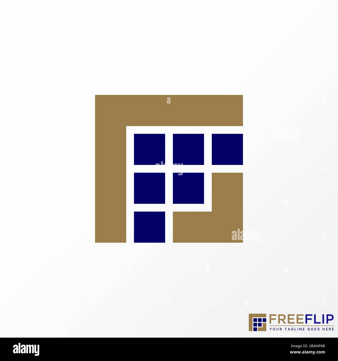 Logo design graphic concept creative abstract premium free vector stock letter F or RF block ...