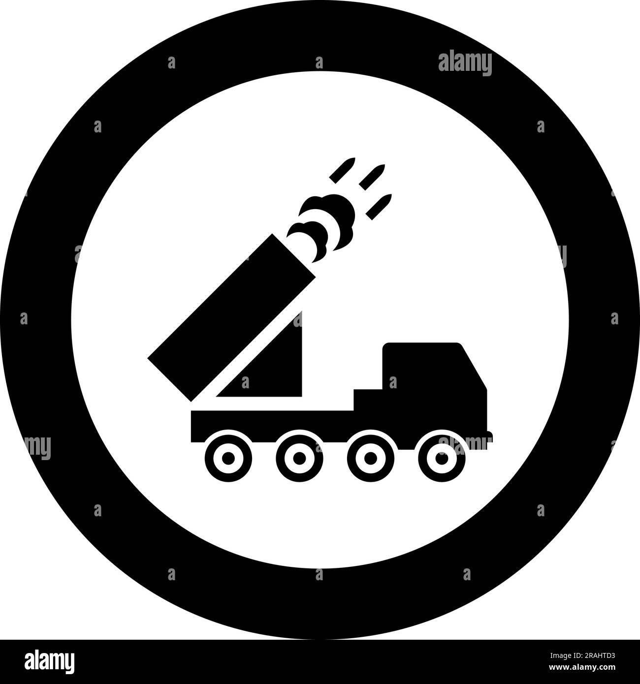 Multiple launch volley reactive rocket system fire shoots missiles icon ...