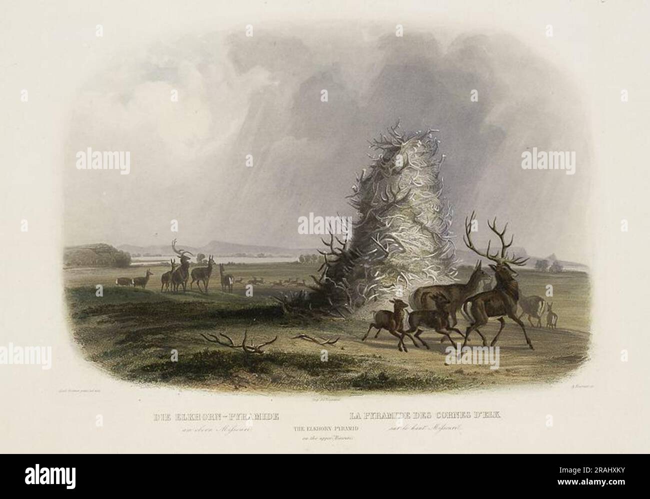 The Elkhorn Pyramid on the Upper Missouri, plate 13 from Volume 2 of ...