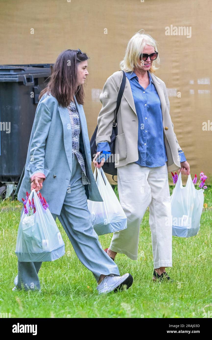 London, UK. 3rd July, 2023. Anneka Rice (pictured) helps load a van ...