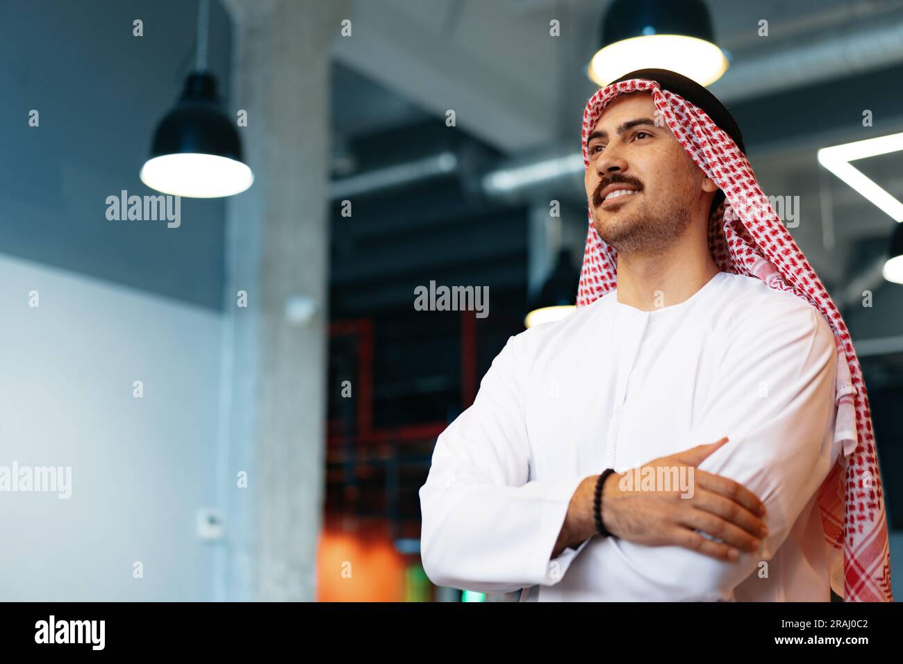 Successful muslim businessmen in traditional outfit in his office Stock ...