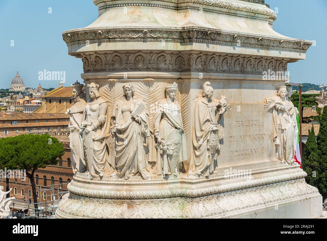 Pedestal Detail of Victor Emmanuel II statue in Rome. St Peter’s ...