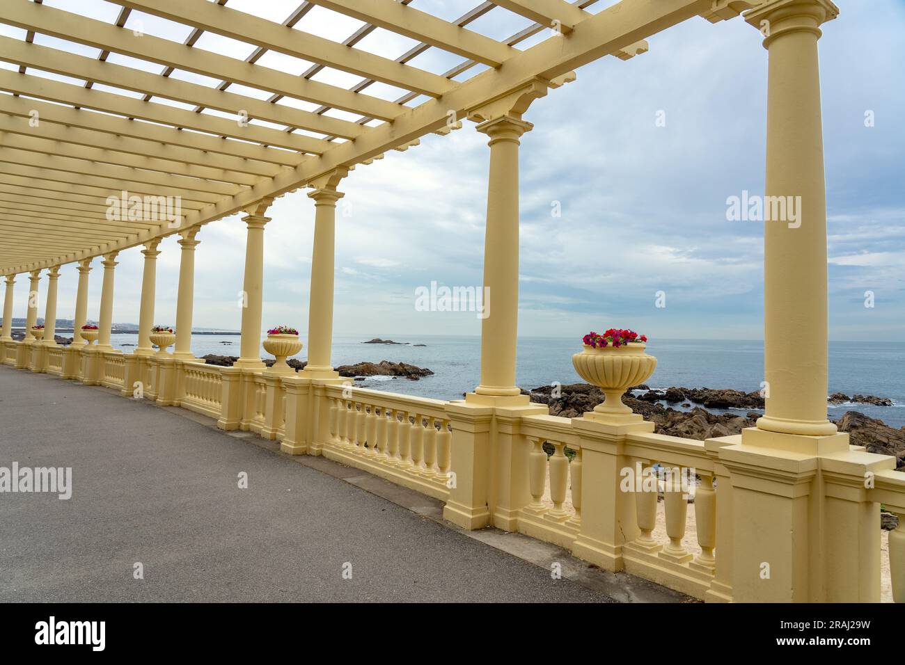 beautiful pergola on Foz promenade in Porto Portugal on seaside Stock ...