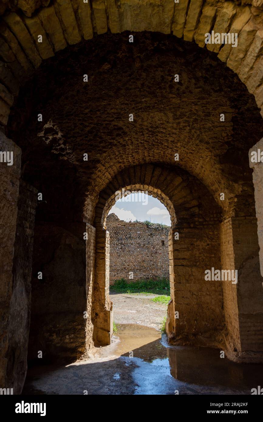 Roman arches in the ancient town of Cuicul in Djemila, Setif, Algeria ...