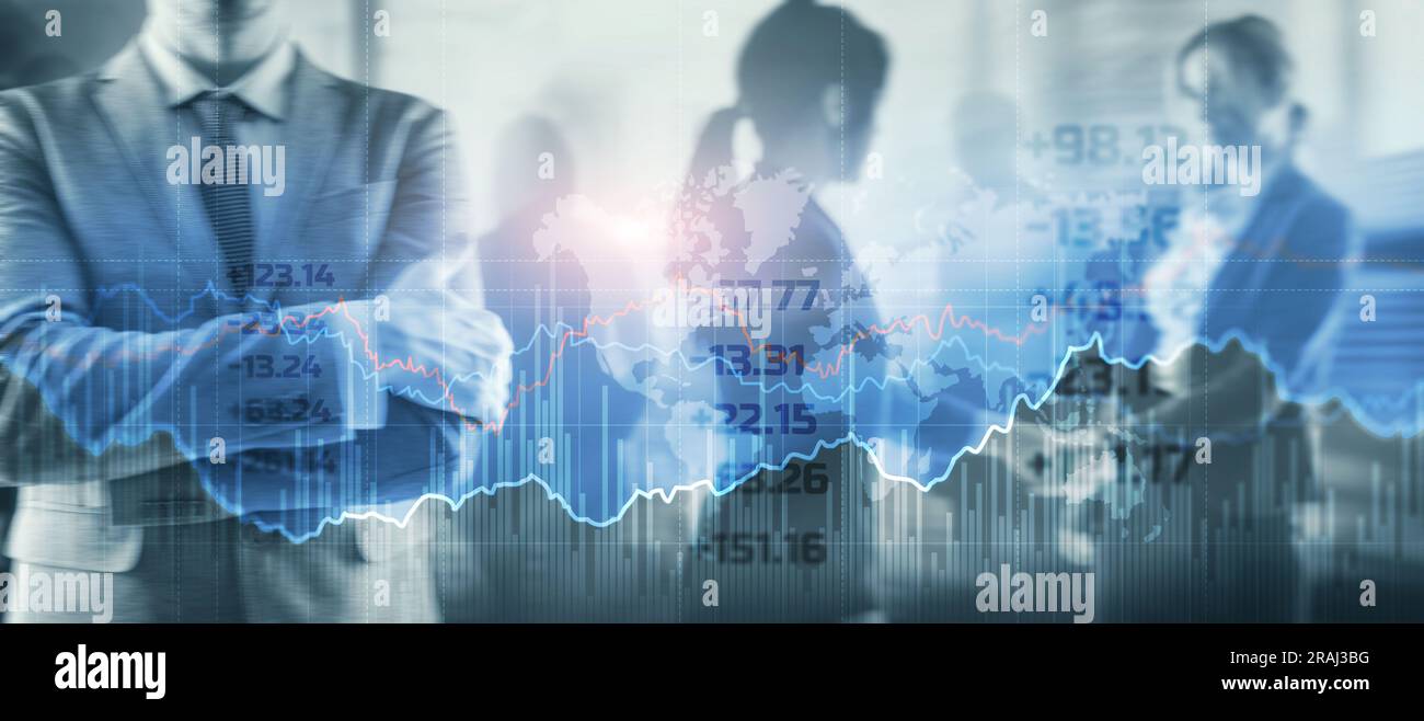 Financial graphs and diagrams. Business, economics and investment ...