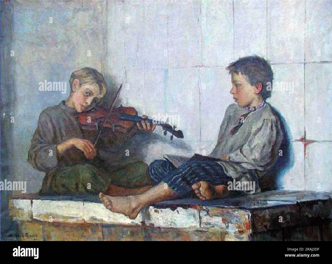 Music Lesson 1897 by Nikolay Bogdanov-Belsky Stock Photo - Alamy