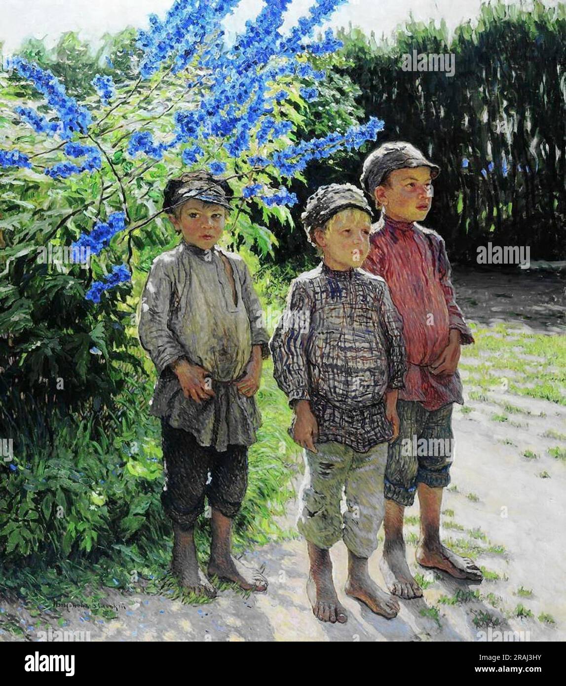 Country Boys 1910 by Nikolay Bogdanov-Belsky Stock Photo - Alamy