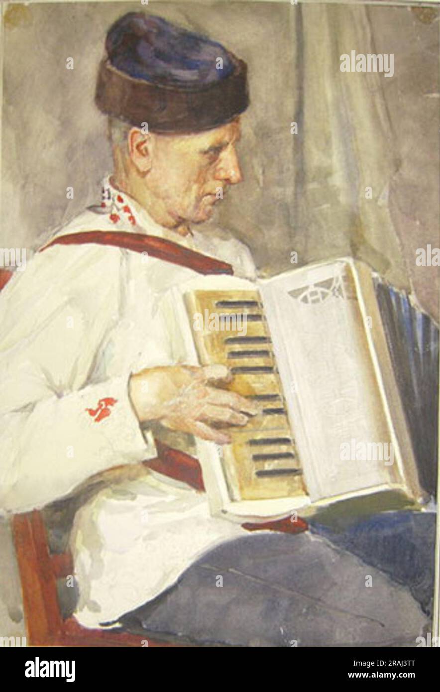 Lettish Accordionist 1928 by Nikolay Bogdanov-Belsky Stock Photo - Alamy