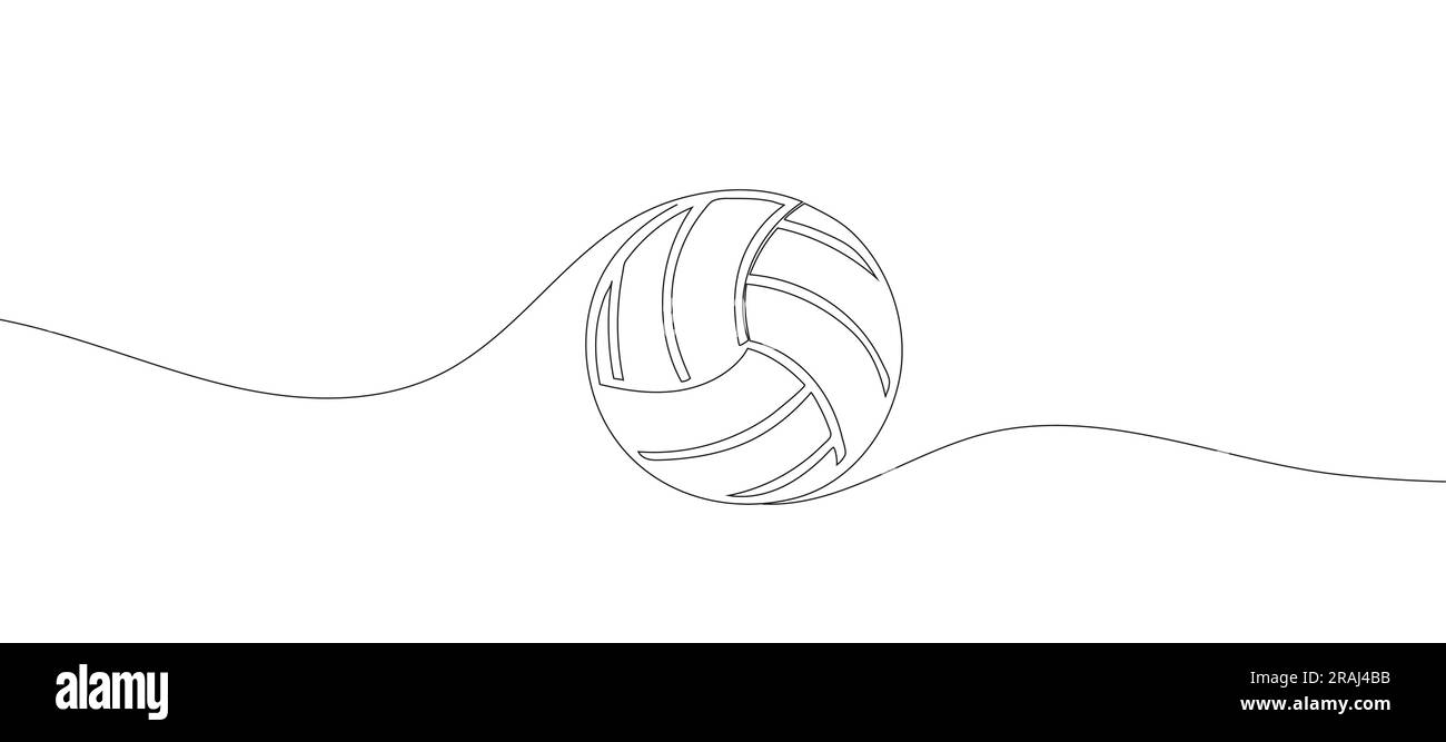 Volleyball, volleyball is drawn in one line. ball continuous line ...