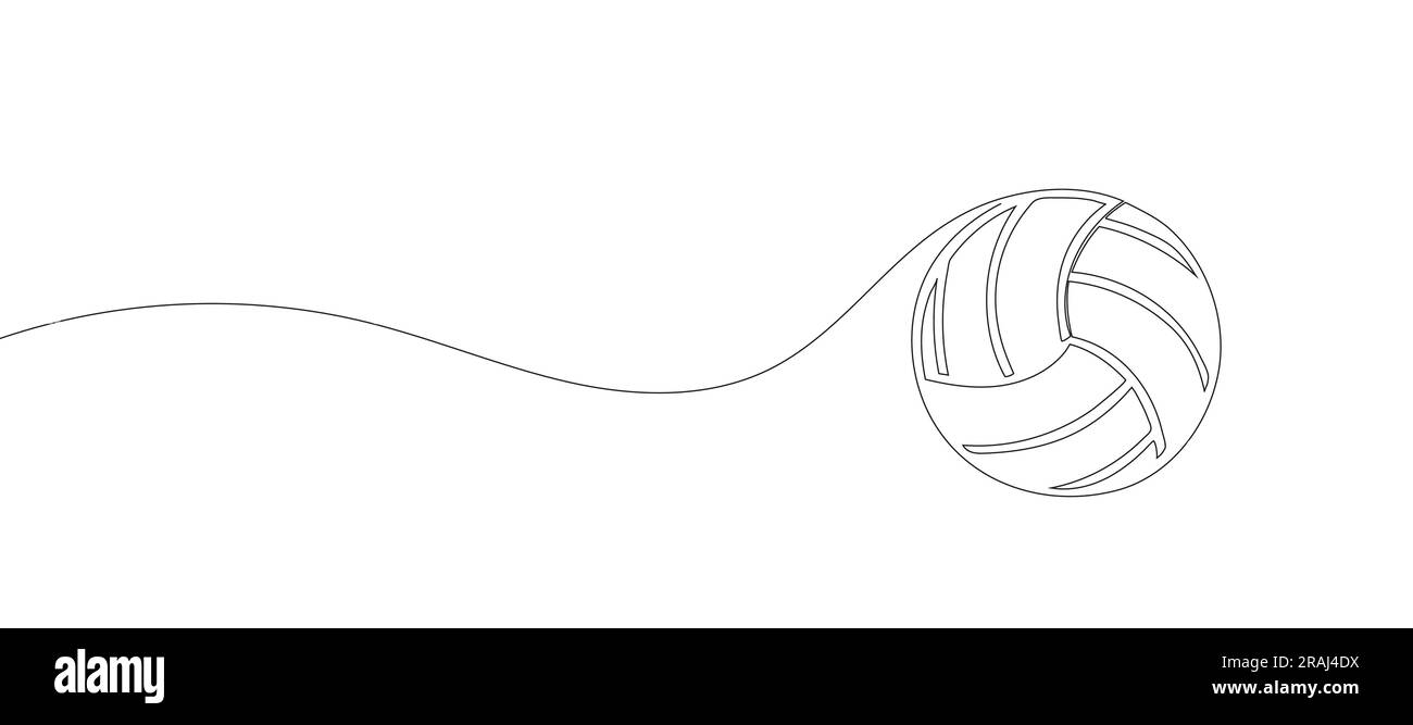 Volleyball, volleyball is drawn in one line. ball continuous line ...