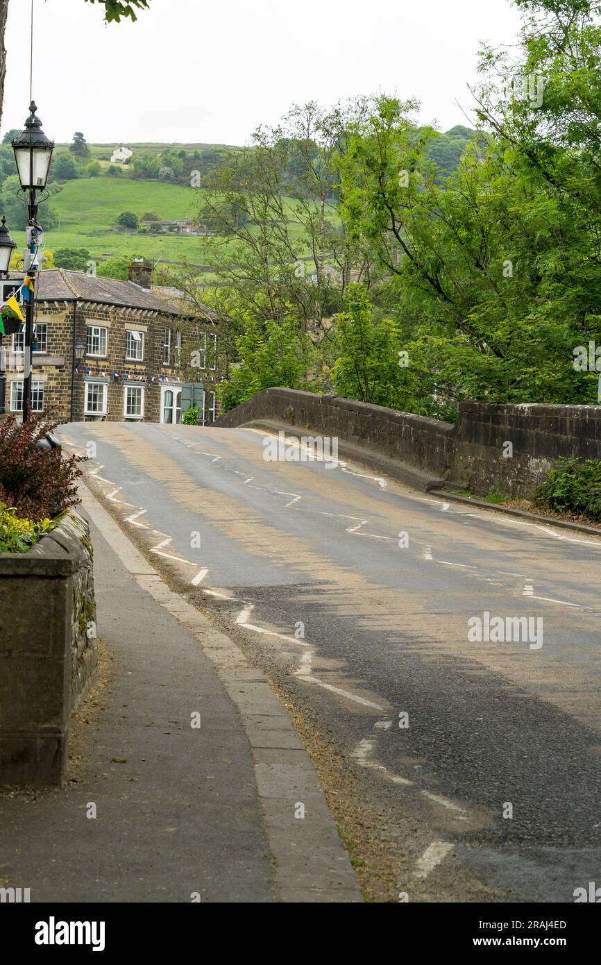 Bridge over river Nidd, Pateley Bridge, Nidderdale, North Yorkshire ...