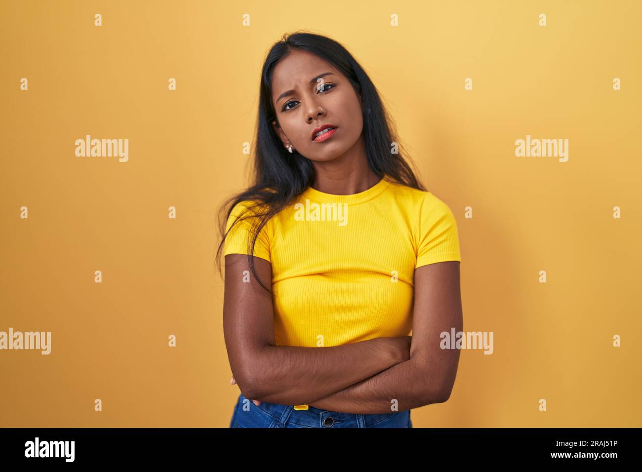 Portrait yawning indian woman in hi-res stock photography and images ...
