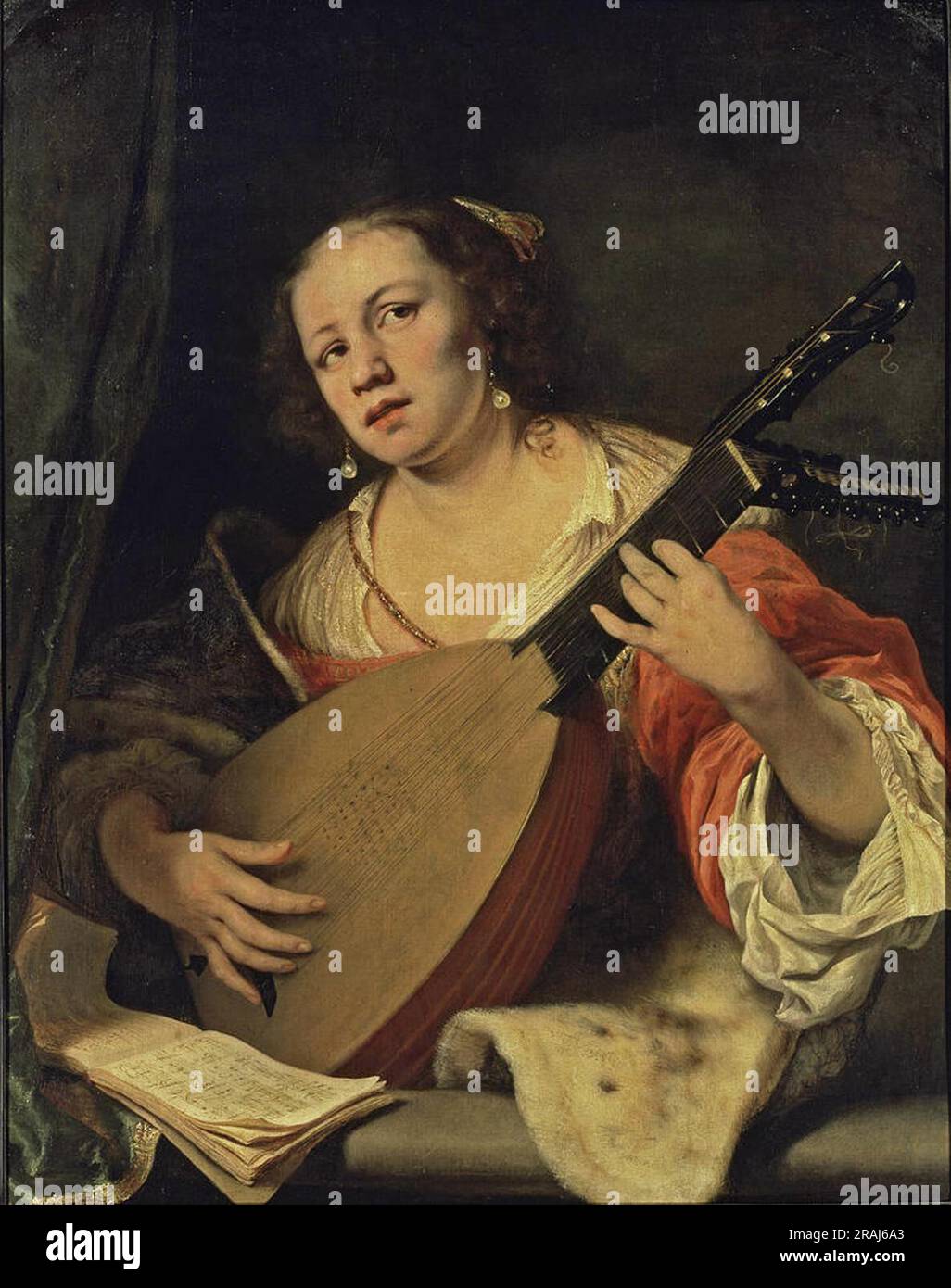Lady playing the lute hi-res stock photography and images - Alamy