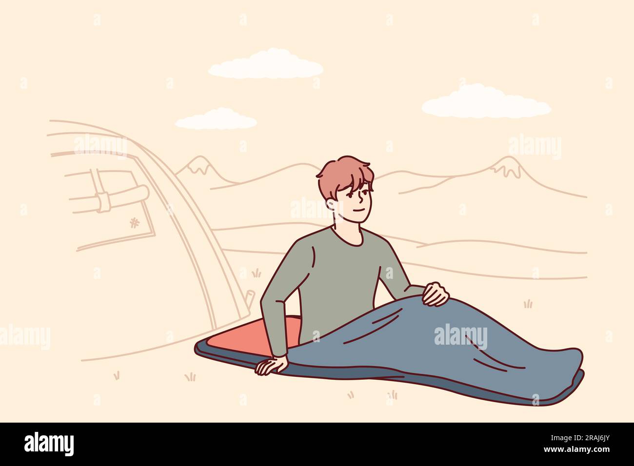 Man in bivouac Stock Vector Images - Alamy