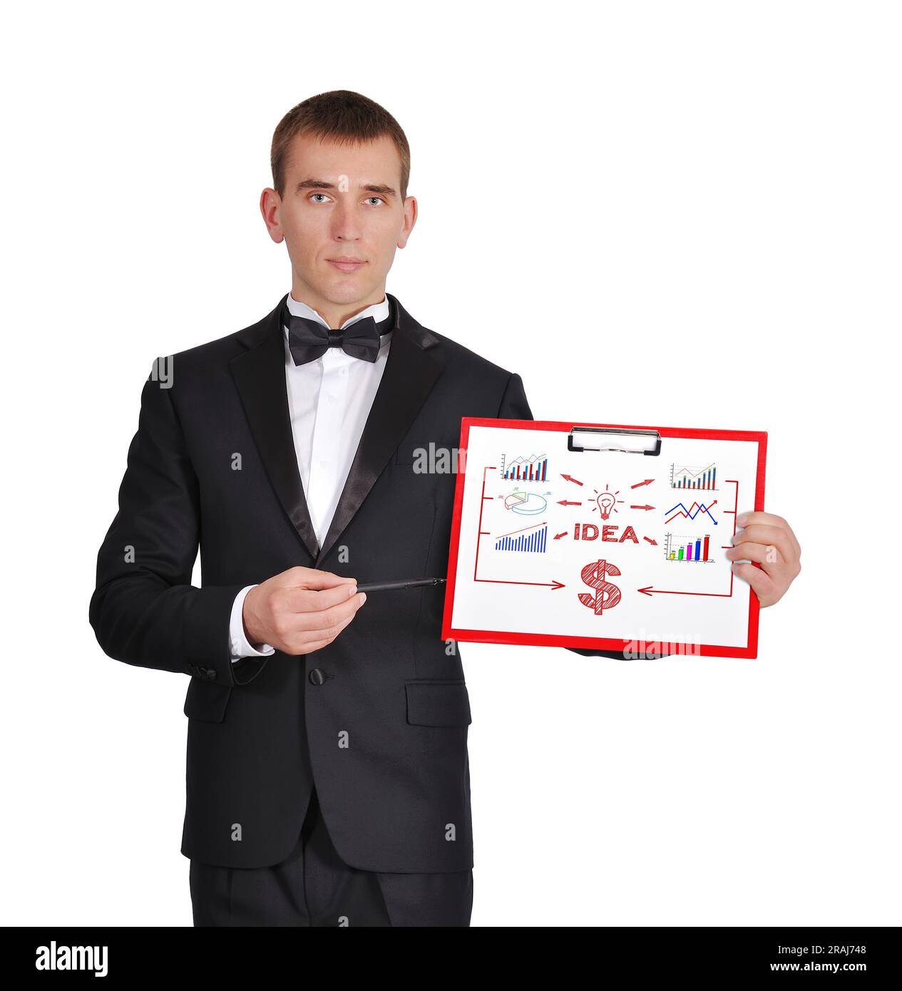 Young businessman showing scheme hi-res stock photography and images ...