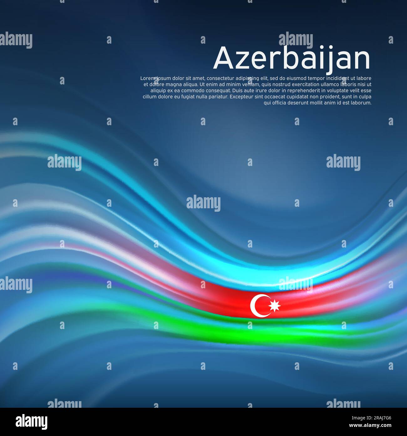 Azerbaijan flag background. Abstract azerbaijani flag in blue sky ...