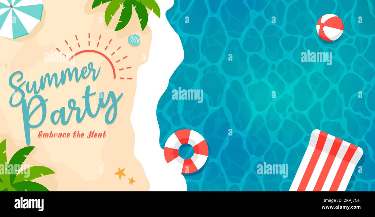 Summer party ( beach party ) vector banner illustration Stock Vector ...