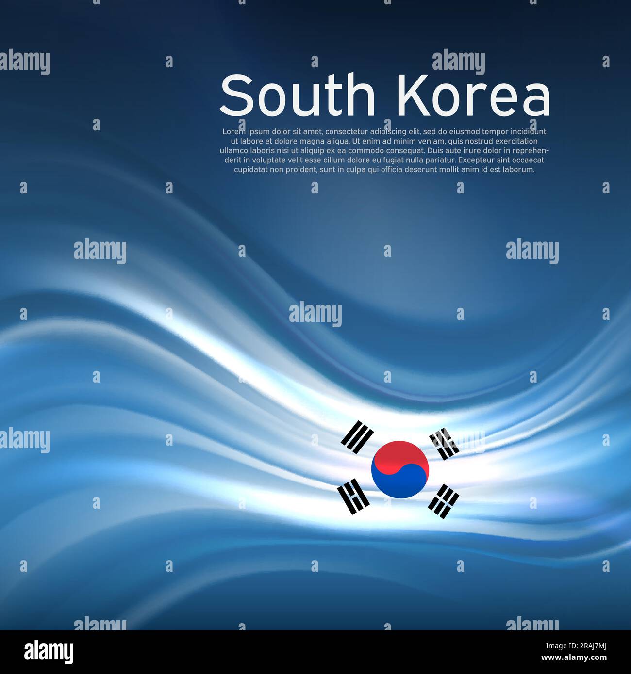 South korea flag background. Abstract south korean flag in the blue sky ...