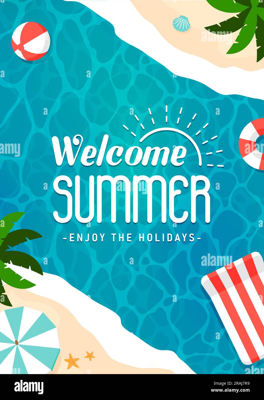 Welcome Summer vector banner illustration Stock Vector Image & Art - Alamy