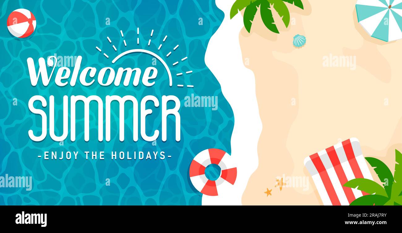 Welcome Summer vector banner illustration Stock Vector Image & Art - Alamy