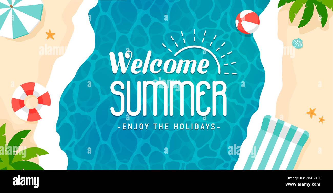 Welcome Summer vector banner illustration Stock Vector Image & Art - Alamy