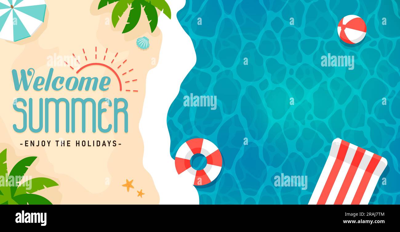 Welcome Summer vector banner illustration Stock Vector Image & Art - Alamy