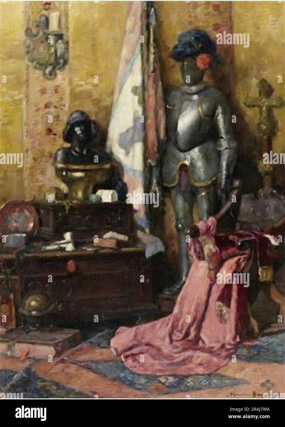 Interior with Bust and Armor Stock Photo - Alamy