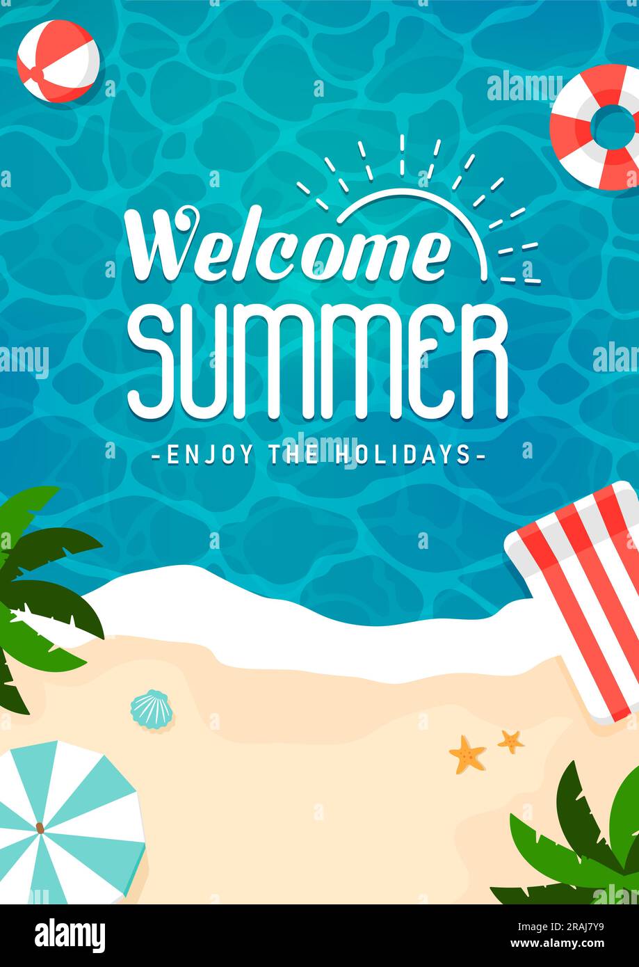 Welcome Summer vector banner illustration Stock Vector Image & Art - Alamy