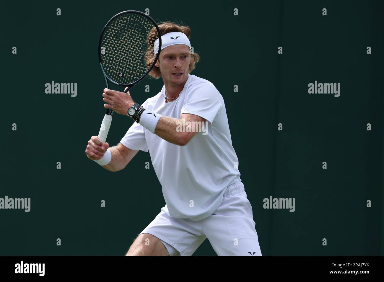 Wimbledon, England, 03/07/2023, Andrey Rublev (Rus) during the 2023 ...