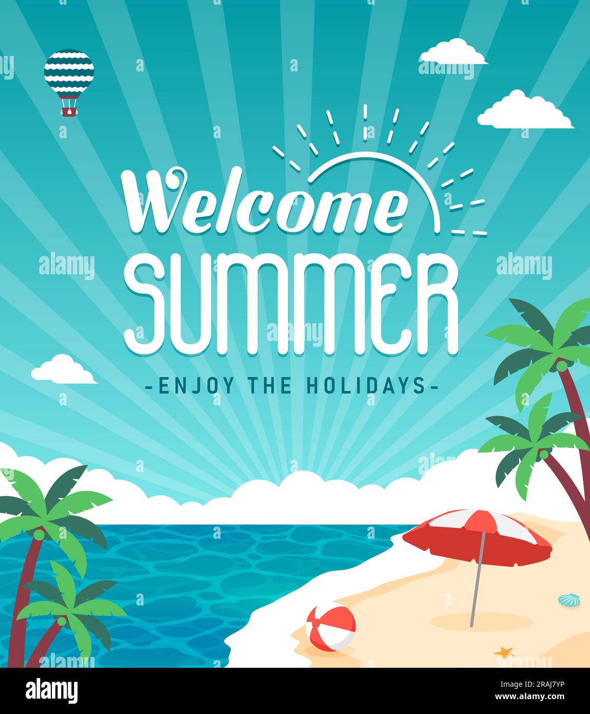 Welcome Summer vector banner illustration Stock Vector Image & Art - Alamy