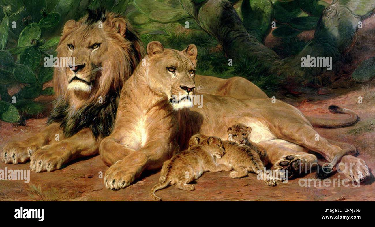 The Lion at Home 1881 by Rosa Bonheur Stock Photo - Alamy