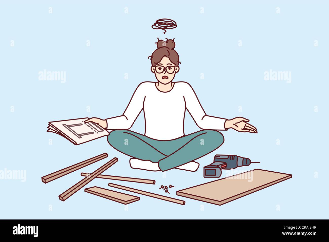 Self assembly furniture woman Stock Vector Images - Alamy