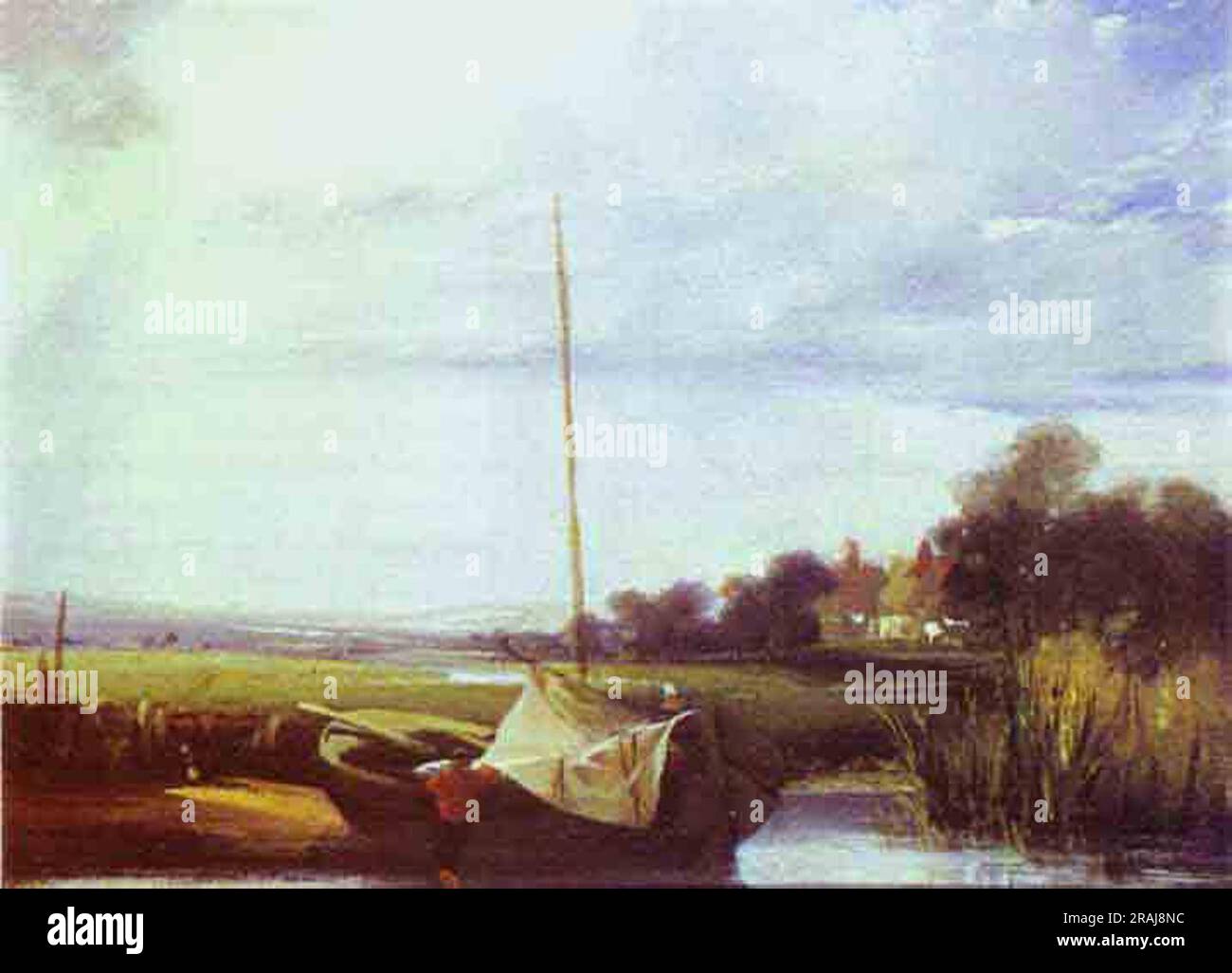 River Scene in France c.1825; France by Richard Parkes Bonington Stock ...