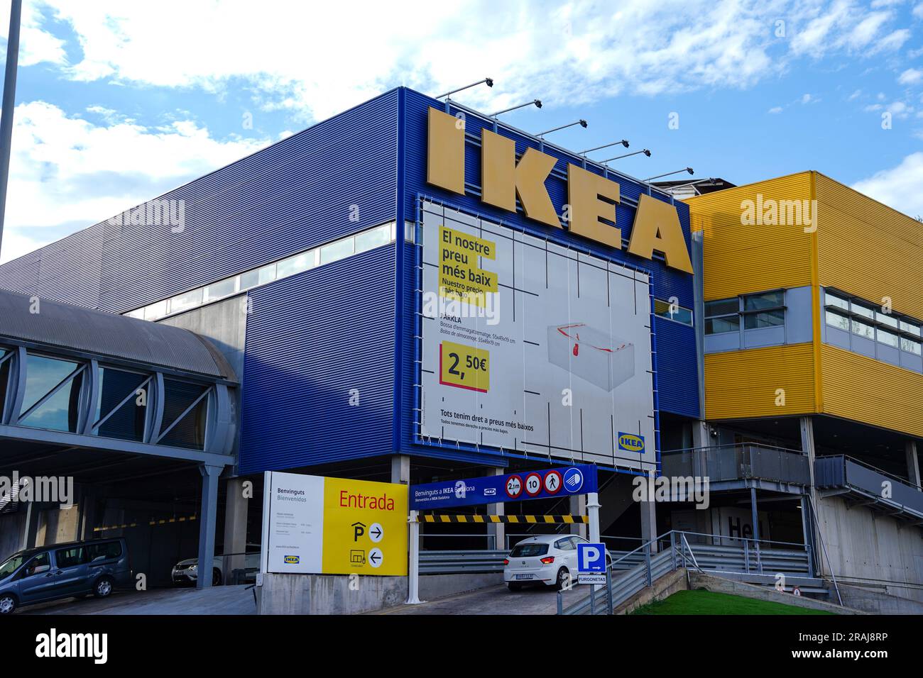 Barcelona, Spain; July 03, 2023: IKEA commercial logotype of furniture successful shop founded ...