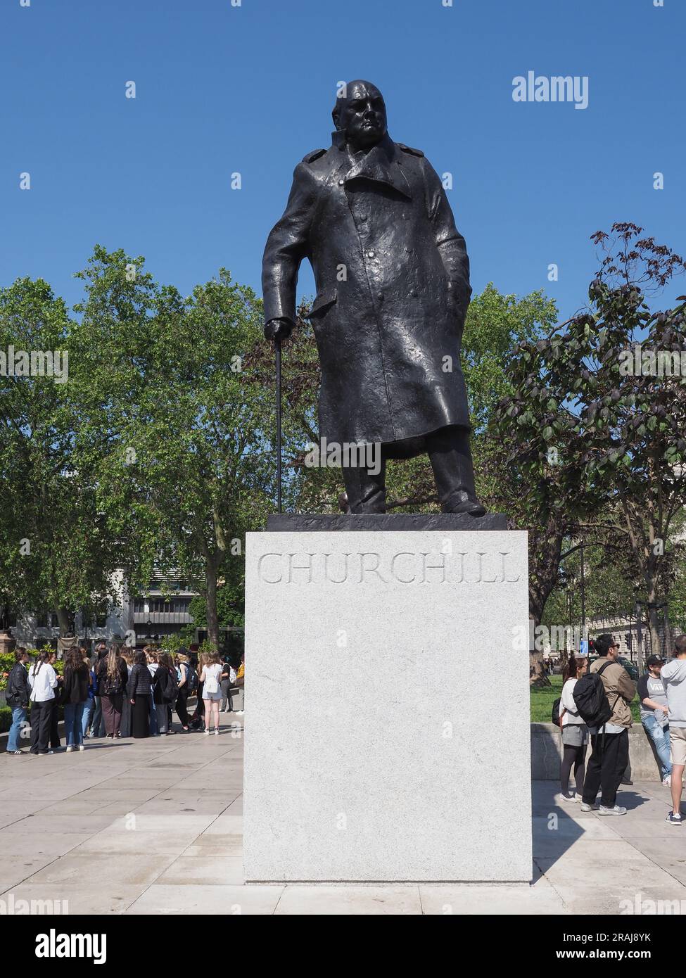 LONDON, UK - JUNE 06, 2023: Statue of Winston Churchill in Parliament ...