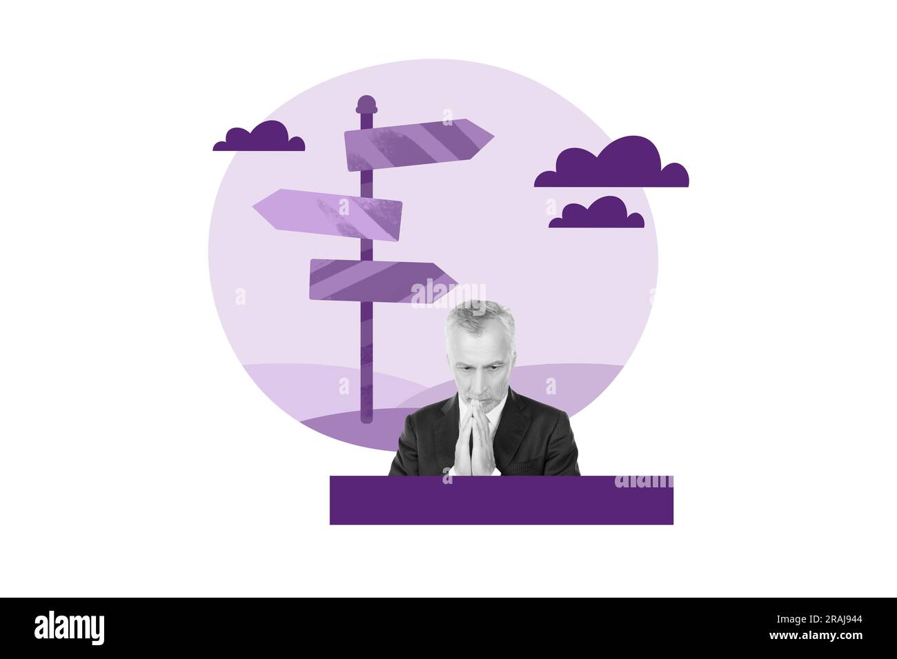 Collage photo of smart businessman decide try find solution all ...