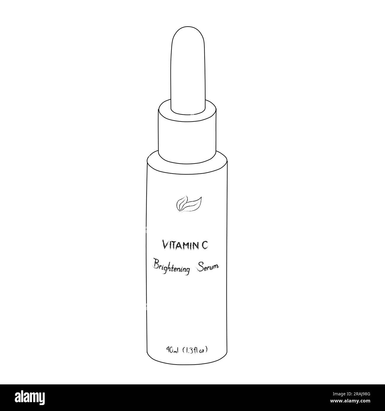 Serum flat outline vector. Black and white skin care item illustration ...
