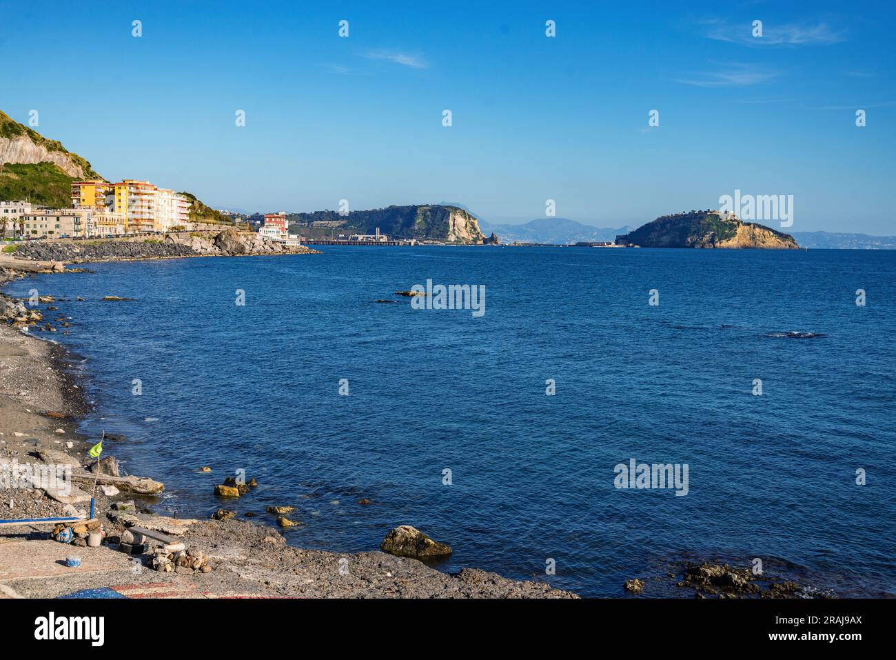 Bay of Pozzuoli and the Nisida Island, viewed from the seafront Stock ...