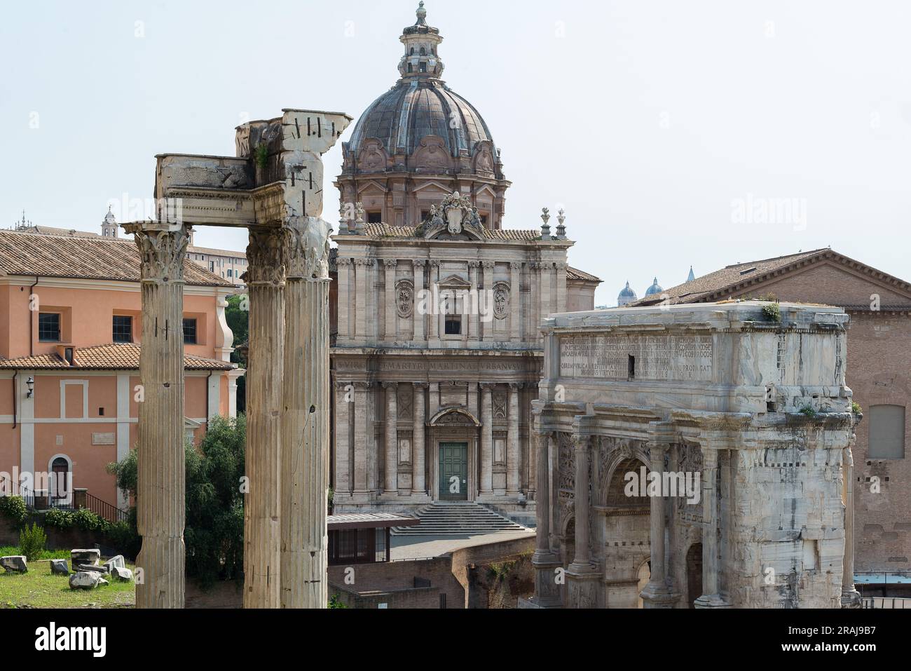 Roman forum and curia Julia in Rome, Italy Stock Photo - Alamy