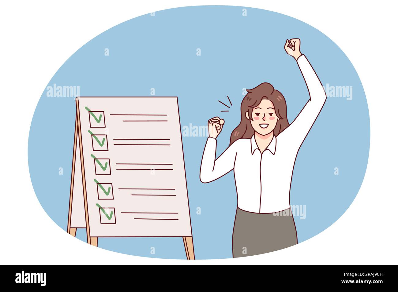 Happy businesswoman triumph with business tasks succeed. Smiling woman ...