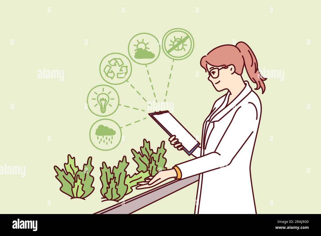 Greenhouse plants lab coat Stock Vector Images - Alamy