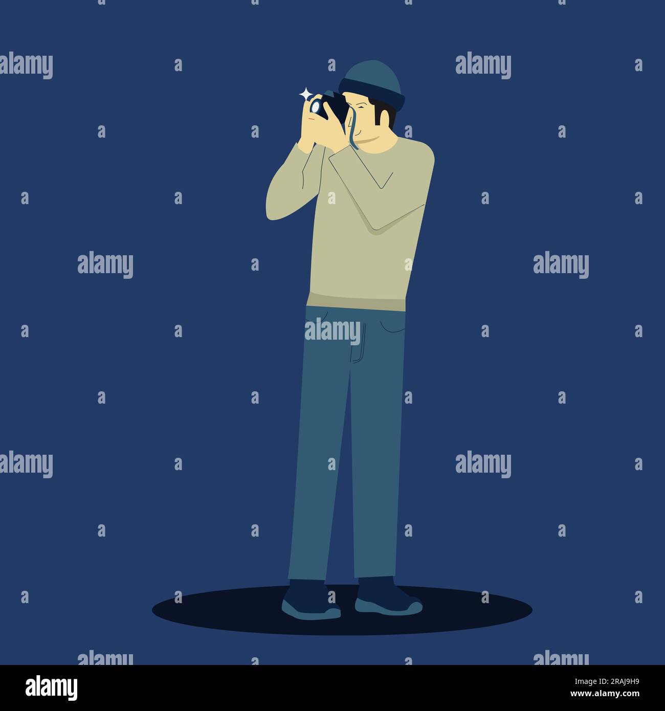 Men the flat art design in photography character concept. Vector ...