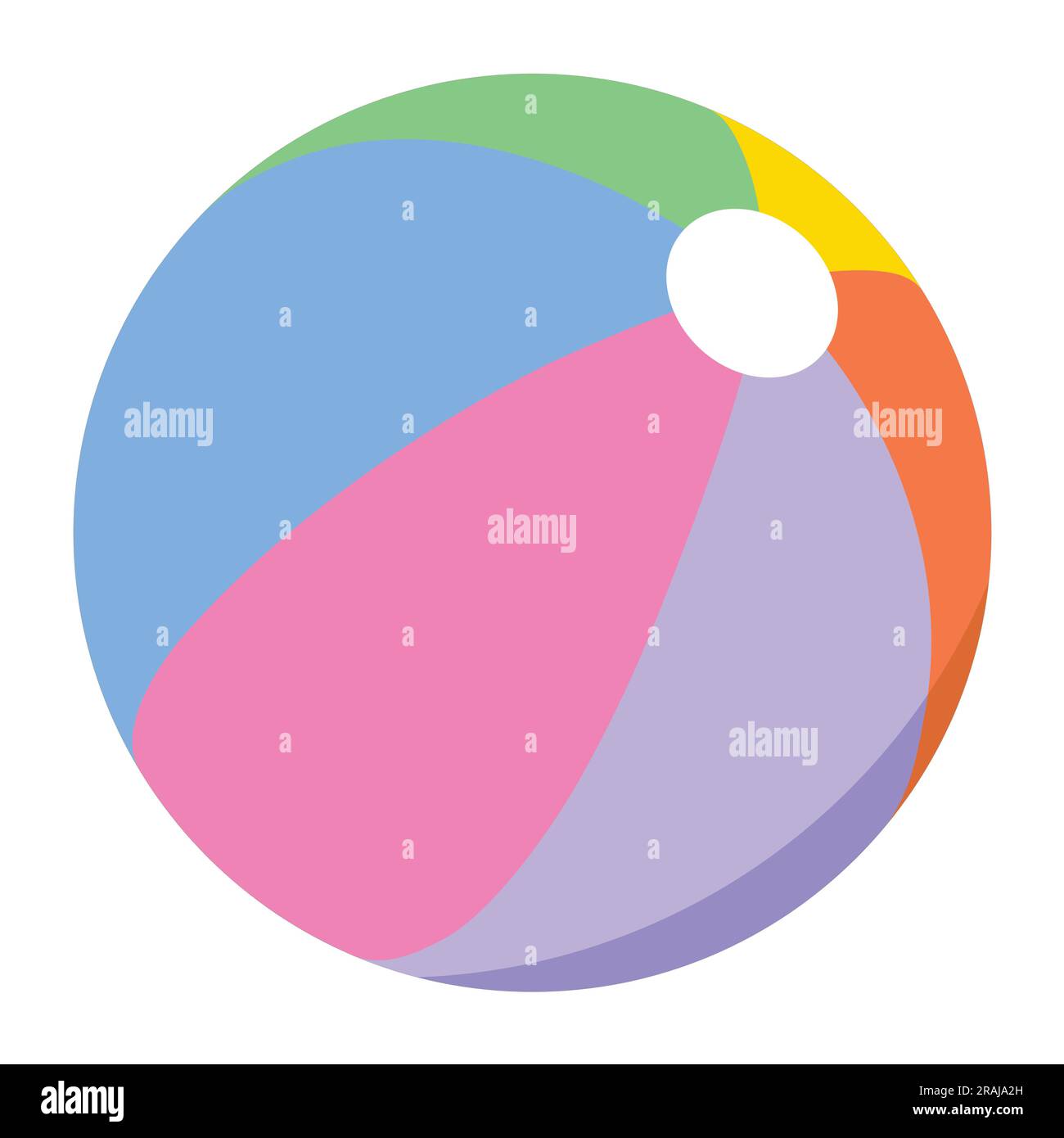Beach ball color flat vector in cartoon style. Colorful item for beach ...