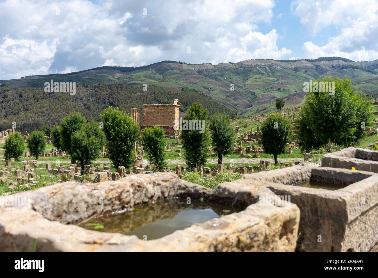 Roman water basins in the ancient town of Cuicul in Djemila, Setif ...