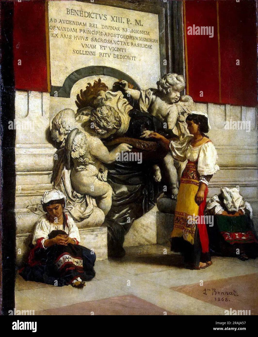 The fountain at St. Peter's Cathedral in Rome 1868 by Leon Bonnat Stock ...