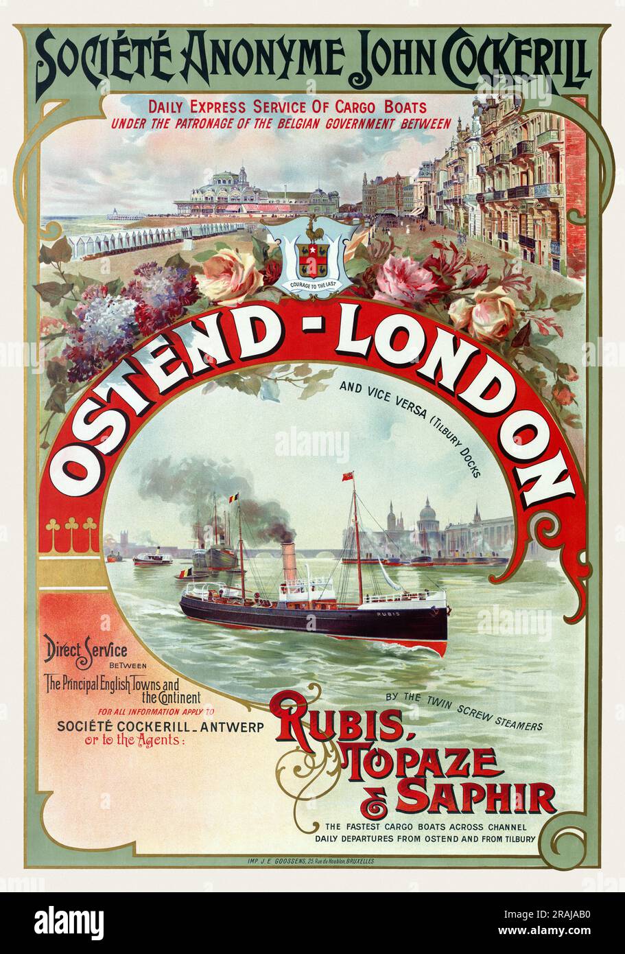 Société Anonyme John Cockerill. Daily Express Service of Cargo Boats ...