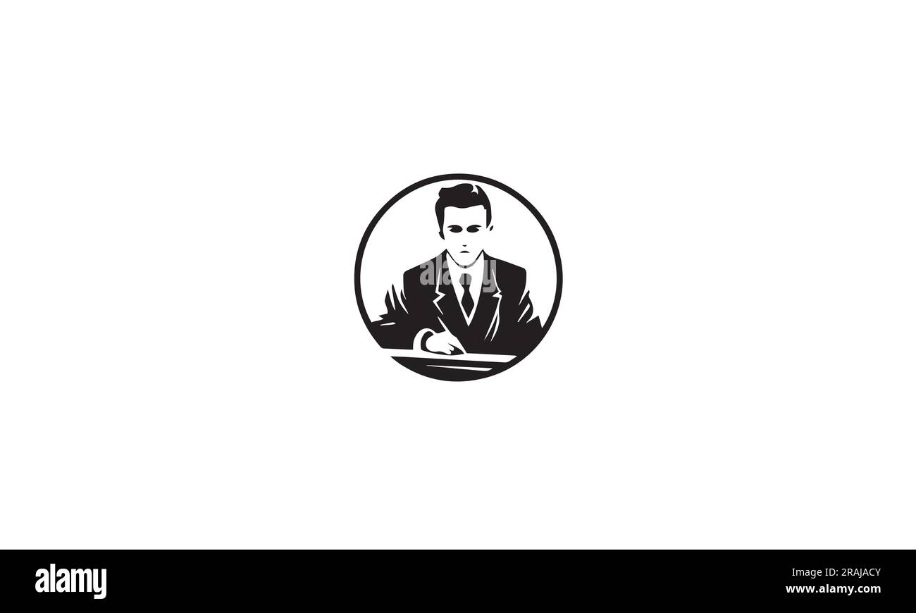 draw me business logo black simple flat icon on white background Stock ...