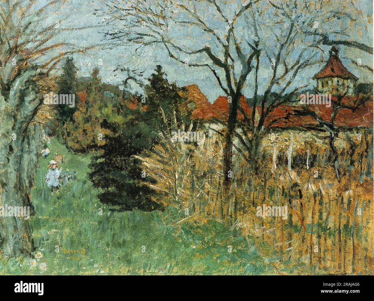 Girl with a Dog in the Park at Grand Lemps (also known as Dauphine ...