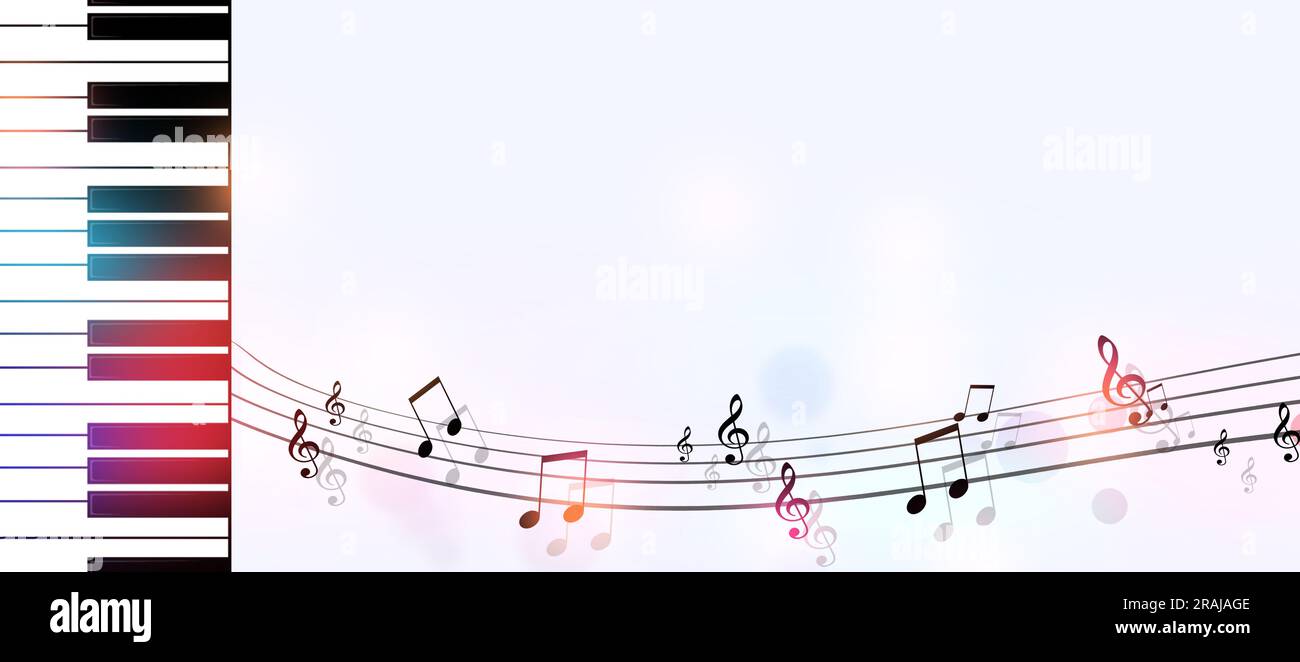 oiano keys and music notes banner for party event posters and flyers ...