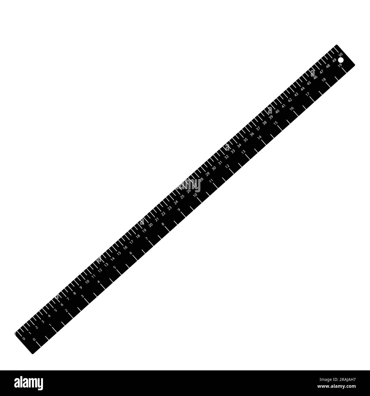 Ruler for sewing silhouette flat vector. Ruler black and white ...